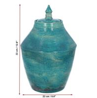 China Turquoise Crackle Glaze Ceramic Cremation Urn for sale