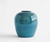 China Modern Blue Ceramic Cremation Urn for sale