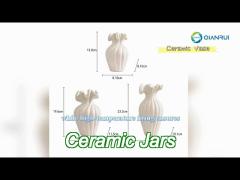 ruffled rim ceramic vase for modern home decor