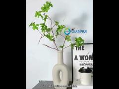 modern abstract vase set in matte white and silver