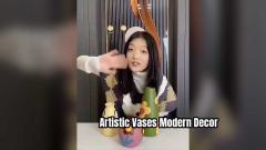 Wabi-sabi style creative painted ceramic vase