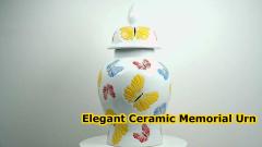 Decorative Ceramic Memorial Urn for Adult Ashes