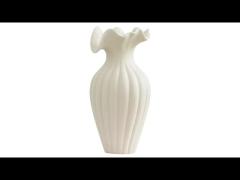 Ruffled Rim Ceramic Vase for Modern Home Decor