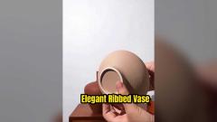 Classic Ribbed Vase for Modern Home Decor