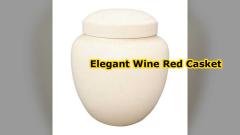 Solid Wood Wine Red Casket Dignified Tribute