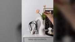 Abstract Interlocking Vase Set for Modern Home Decor