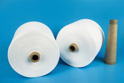 China Fio girado do poliéster do cone anel branco cru de papel de grande resistência e sem nós à venda