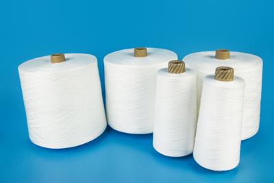 China Fio girado do poliéster do cone anel branco cru de papel de grande resistência e sem nós à venda