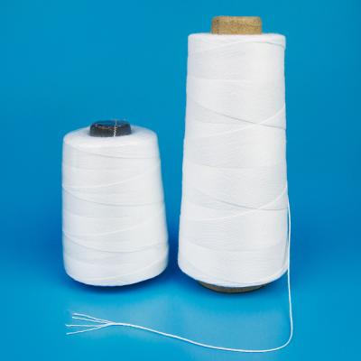 Cina filo privo di nodi 100% di Closing della borsa del filo industriale luminoso bianco crudo del filato di poliestere di 10s/3 10s/4 in vendita