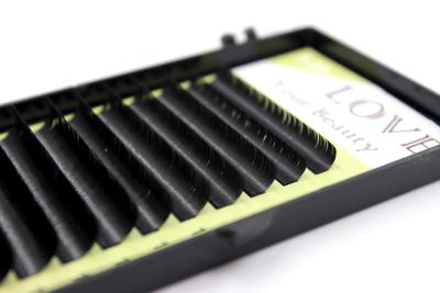 China Hand Made Korea Synthetic Hair Mix Length Flat Ellipse Individual Eyelash Extensions 0.20mm for sale