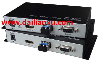 China 4K HDMI 3D 3840×2160 UHD Broadcast grade Video+1ch Bi-direction RS232 Fiber Optic Transmitter and Receiver for sale