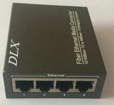 China DLX-FS04 4ports 10/100M Ethernet Fiber Optical Switch 4 RJ45 to fiber converter Fiber media converter switch with 4 RJ45 for sale