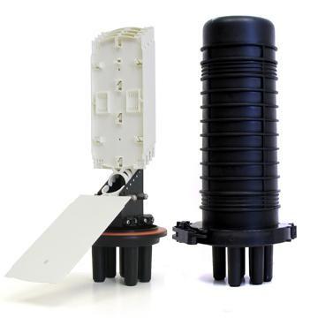China 4 ports with one big port Dome Heat Shrink Fiber Closure 48cores fiber optical enclosure for sale