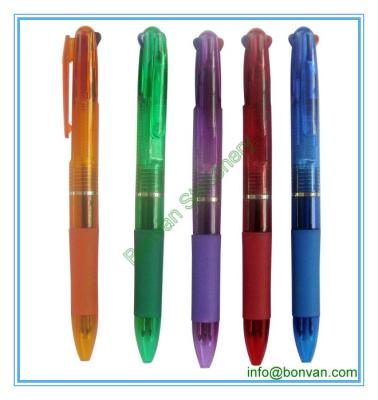 China promotional gift four colors ballpen, four ink color pen for sale
