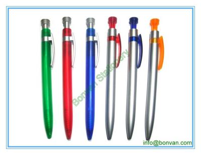 China silver painted plastic ball point pen, in click action for sale
