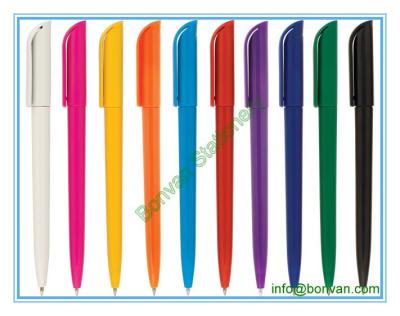 China simple twist plastic pen, frosted transparent ball pen for sale