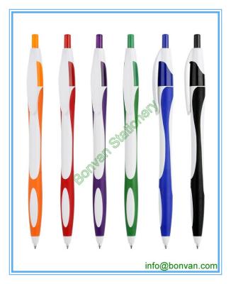 China two color injected plastic ball pen,double injected pens for sale