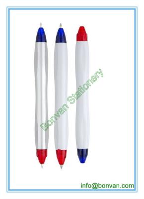 China two color ball pen,double color pens, can be customized for printing for sale