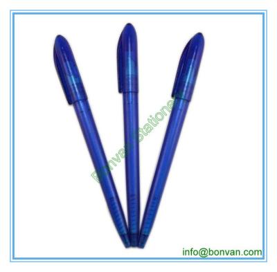 China blue color twist plastic pen,twist action blue promotion pen for sale