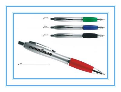 China click contour ballpoint pens, assorted color, good for gift promotion for sale
