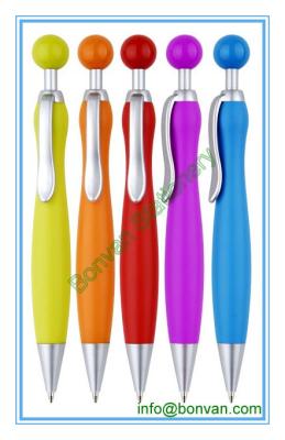 China rubber sprayed special design gift ball pen, ball shape click action for sale
