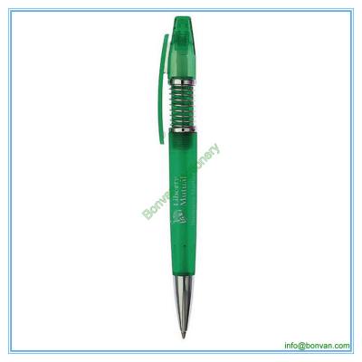 China green plastic pen, green color promotional ball point pen for sale