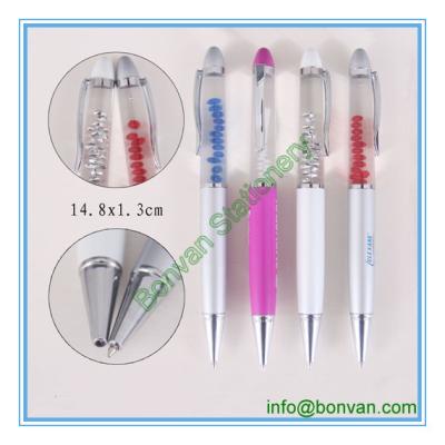 China liquid metal floating pen, metal liquid ball pen with customized floater for sale
