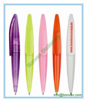 China mini transparent hotel use gift logo ball point pen for sale