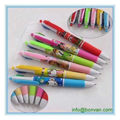 China click New design multi colored writing pen,student school multi ink pen for sale
