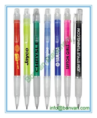 China plastic ball pen with logo,white grip click ballpoint pen for sale