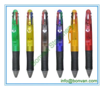 China plastic multicolor pen,school use student gift multicolor pen for sale