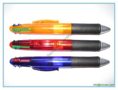 China plastic multi-color pen,four color ink ball pen for sale