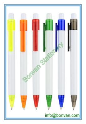 China white body plastic ball pen, white promotional pen for sale