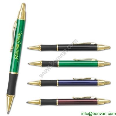 China silicone grip metal pen,rubber grip metal printed pen for sale
