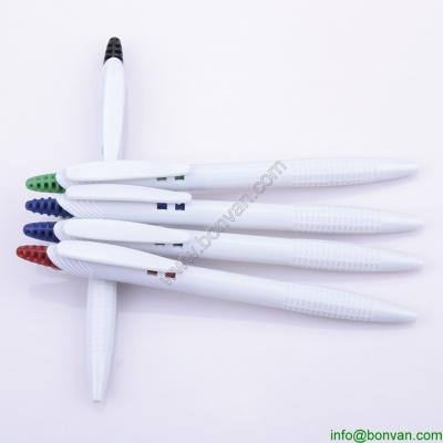 China plastic ball pen,corn style click white ball pen,white plastic ballpen for sale