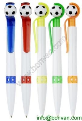 China gift pen,football shape plastic pen, printed slogan branding gift ball pen for sale