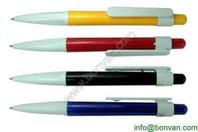China low price plastic pen, ball point pen,click style colored barrel plastic pen for sale