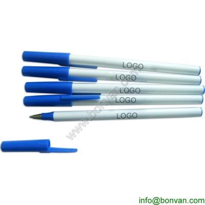 China pp plastic stick pen, cap off office pen,stick writing ball pen for sale