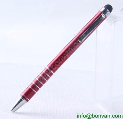 China seven rings aluminum metal touch pen,logo printed touch stylus pen for sale
