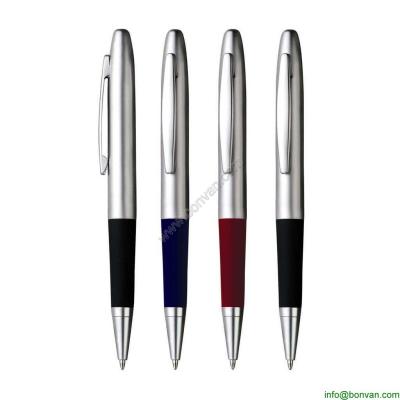 China Excellent quality silver metal pen with soft rubber grip,grip metal pen for sale