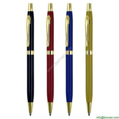China click metal pen,retractable logo printed metal ballpoint pen for sale