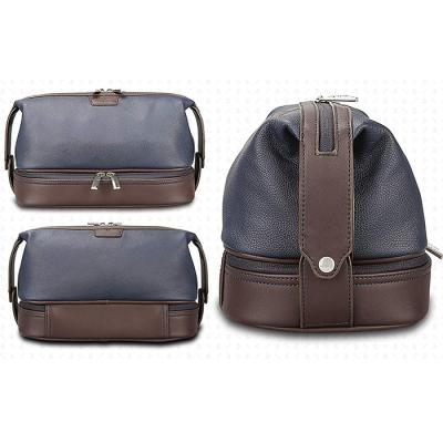 Cina Borsa di cuoio di lusso di trucco dell'articolo da toeletta dell'unità di elaborazione per la partita perfetta Dopp Kit Travel degli uomini in vendita