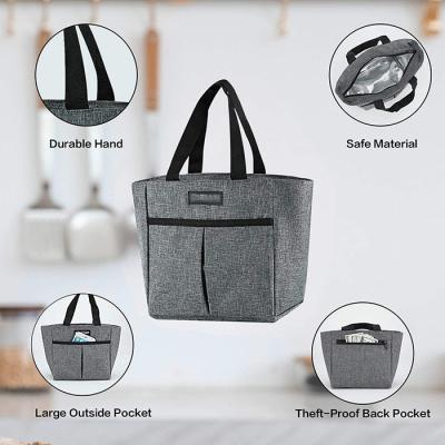 Cina Borse termiche del pranzo di Grey Reusable Lunch Bags Customized per il ODM degli adulti in vendita
