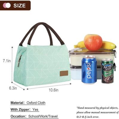 Cina Il pranzo riutilizzabile verde della geometria insacca il dispositivo di raffreddamento Tote Modern Picnic Lunch Bag in vendita