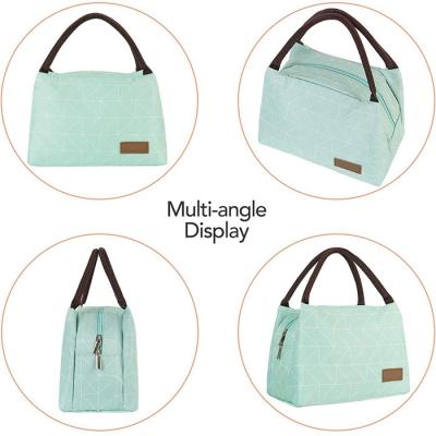 Cina Il pranzo riutilizzabile verde della geometria insacca il dispositivo di raffreddamento Tote Modern Picnic Lunch Bag in vendita