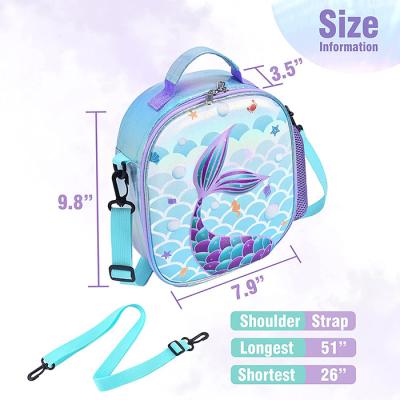 Cina La piccola borsa 3D del pranzo della sirena ha isolato le ragazze della borsa del pranzo fa un picnic ente inter- brillante impermeabile in vendita