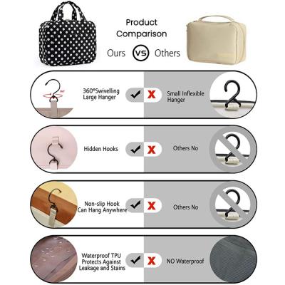 Cina Organizzatore d'attaccatura di trucco di Dot Water Resistant Fabric Travel della borsa di trucco dell'articolo da toeletta in vendita