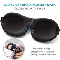 China Customizable 3D Contoured Sleep Eye Mask with Adjustable Straps Polyester 500pcs MOQ for sale