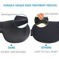 China Customizable 3D Contoured Sleep Eye Mask with Adjustable Straps Polyester 500pcs MOQ for sale