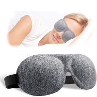 China Customizable 3D Contoured Sleep Eye Mask with Adjustable Straps Polyester 500pcs MOQ for sale